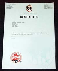 Item No. prop427: Original Screen Used Prop "MI6 DIVISION 00 RESTRICTED ...
